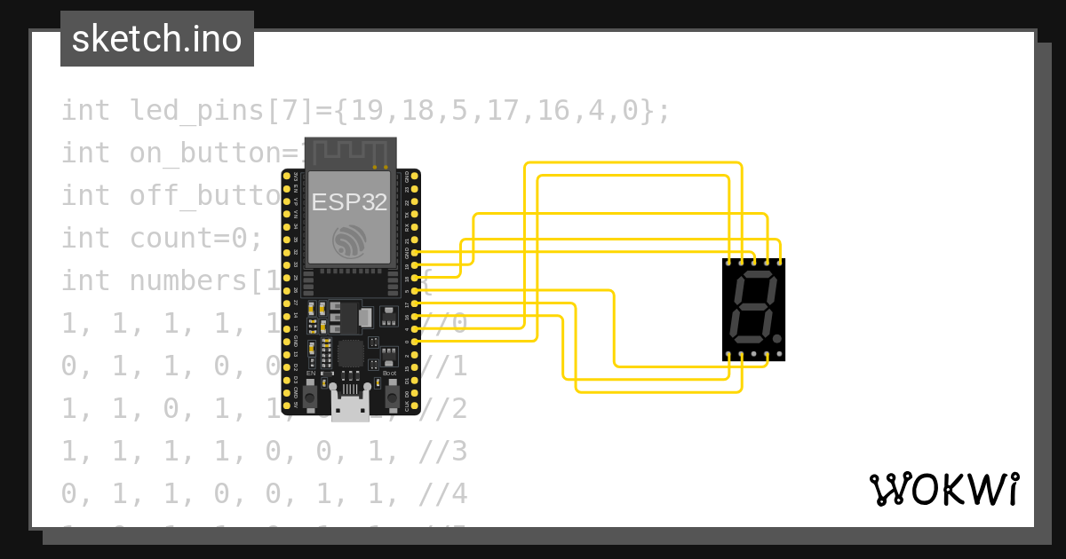 Seven Segment Display Using Array Wokwi Esp32 Stm32 Arduino Simulator 6763
