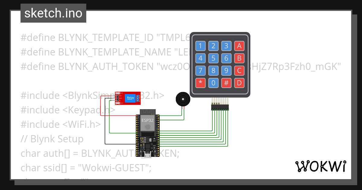 KEYPAD INGGAR - Wokwi ESP32, STM32, Arduino Simulator