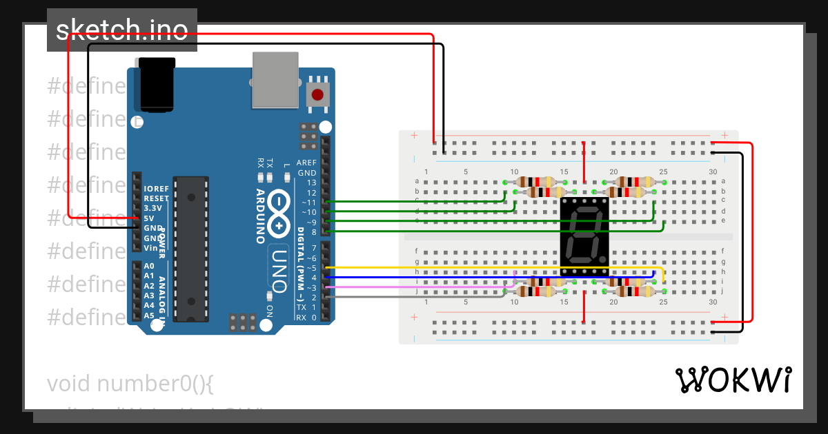 7segment - Wokwi ESP32, STM32, Arduino Simulator