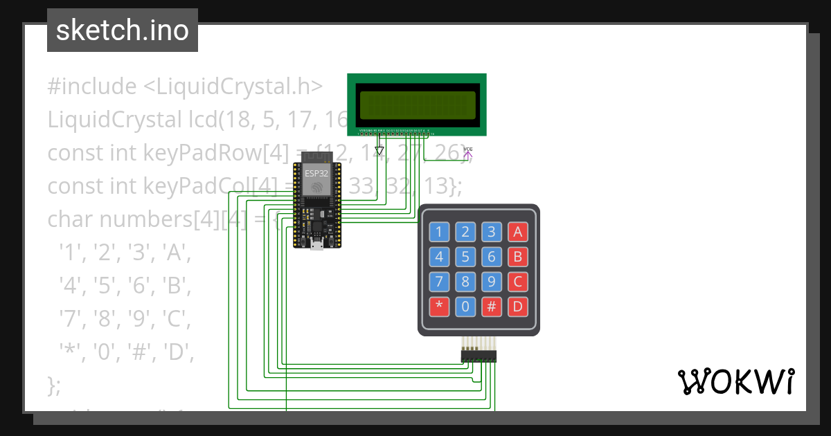 keypad task - Wokwi ESP32, STM32, Arduino Simulator