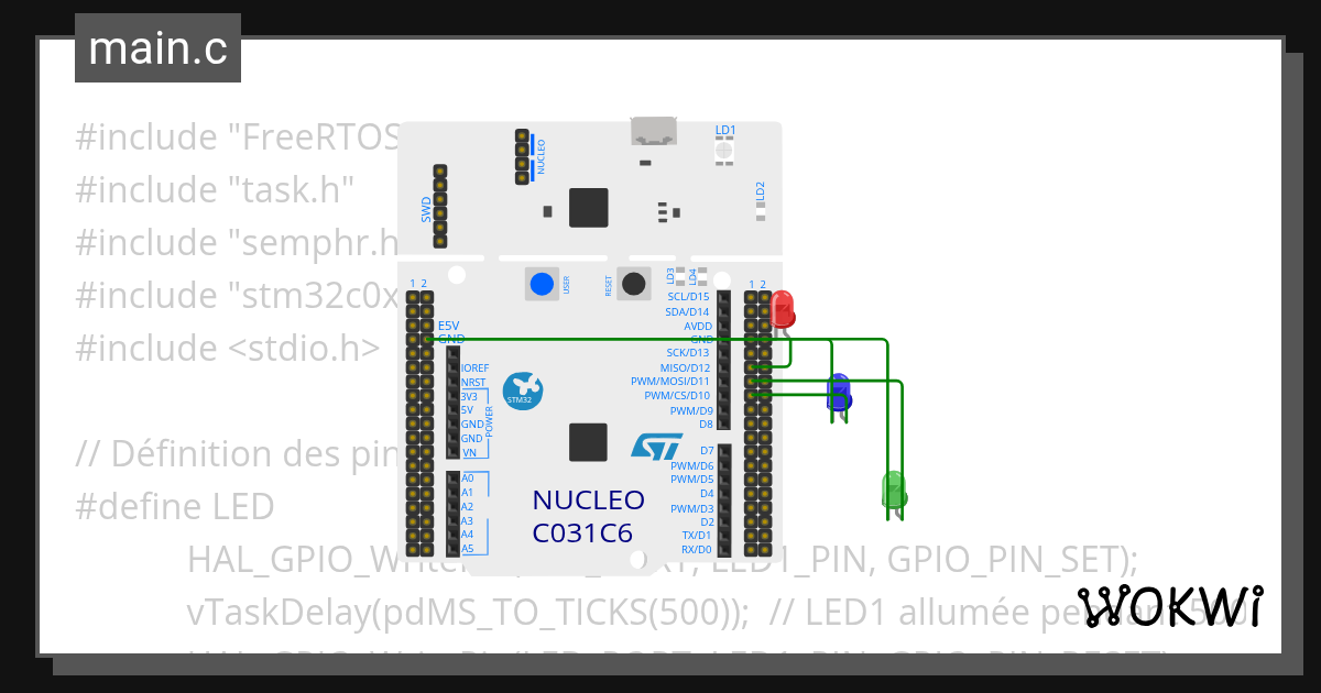 STM32 freertos TP4- Mutex changement de priorité Copy - Wokwi ESP32, STM32, Arduino Simulator