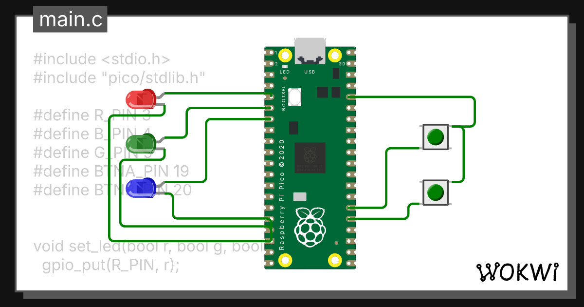 Project LED_RGB - Wokwi ESP32, STM32, Arduino Simulator