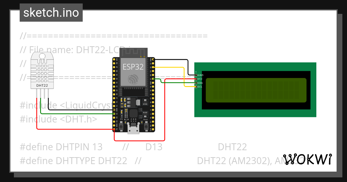 Dht Lcd 594 ภิญญดา Wokwi Esp32 Stm32 Arduino Simulator 5881