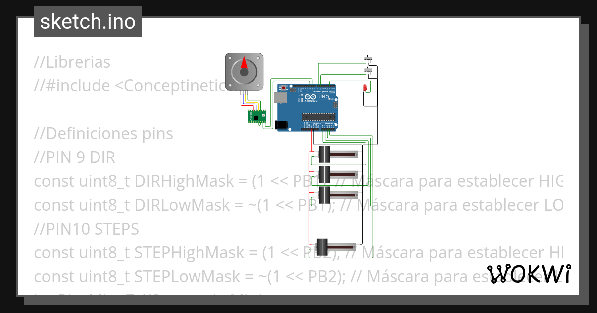 STEPPER MOTOR Slider - Wokwi ESP32, STM32, Arduino Simulator