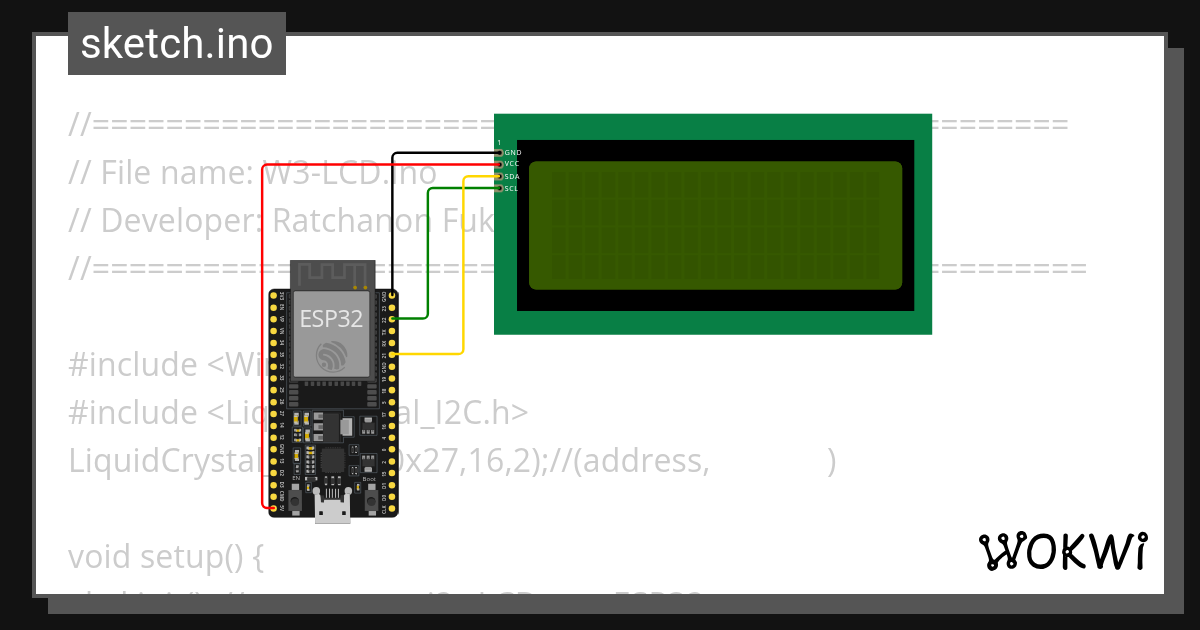 W4_LCD - Wokwi ESP32, STM32, Arduino Simulator W4_LCD - Wokwi ESP32, STM32, Arduino Simulator