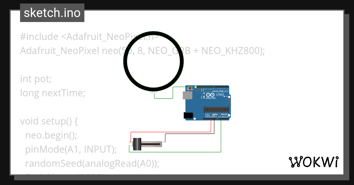 neo kruzok pisomka skratene - Wokwi ESP32, STM32, Arduino Simulator