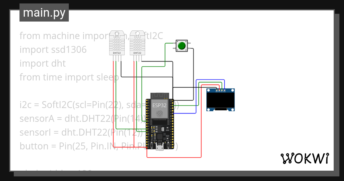 DHT22_Oled - Wokwi ESP32, STM32, Arduino Simulator