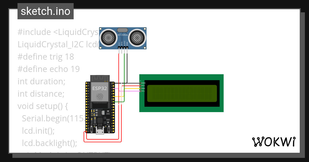HCSR04_LCDI2C_ESP_19/12/2024_184 - Wokwi ESP32, STM32, Arduino Simulator