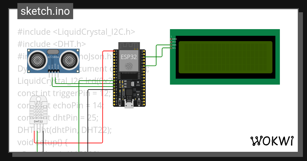 Ultrasonic Sensor And Dht Sensor Using Serialize Wokwi Esp32 Stm32 4310