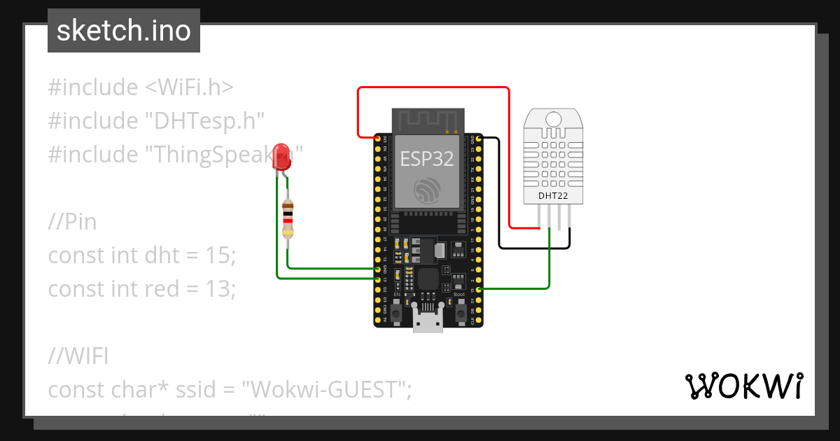 ThingSpeak-DHT22-ESP32-4 - Wokwi ESP32, STM32, Arduino Simulator