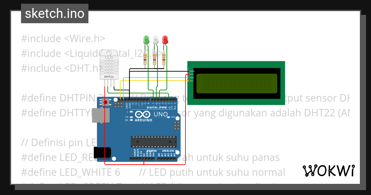 Proyek Sensor Suhu dengan Modul LCD 16x2 Copy - Wokwi ESP32, STM32, Arduino Simulator
