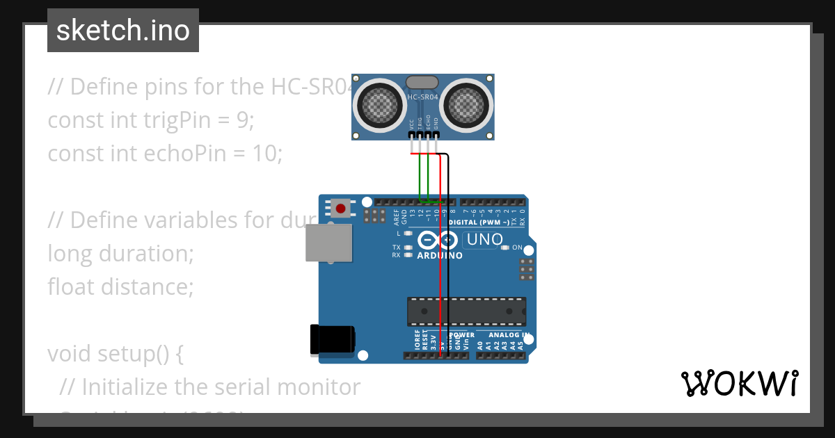 Distance With Ultrasonic Sensor Wokwi Esp32 Stm32 Arduino Simulator 