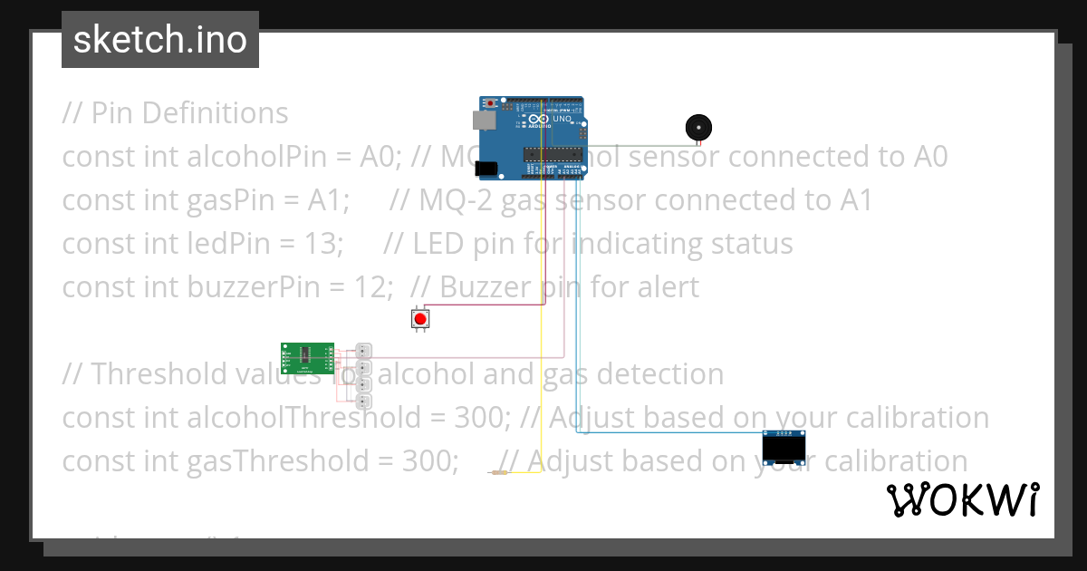 alcohol and smoke detector by priyanshu - Wokwi ESP32, STM32, Arduino Simulator