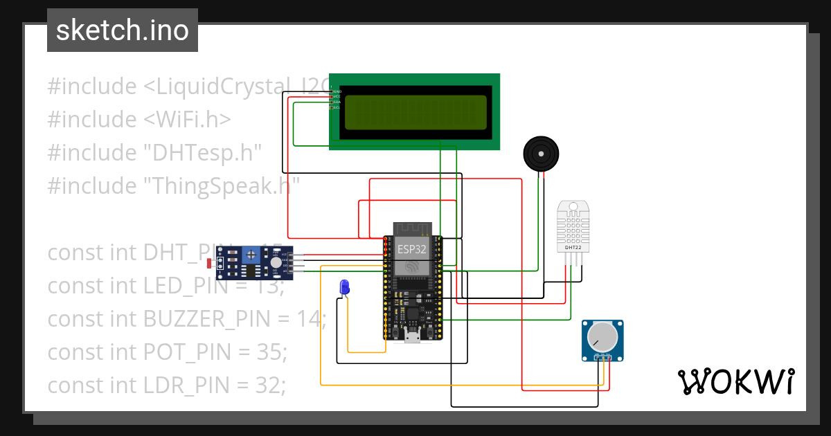 Smart Weather Monitoring System Wokwi Esp32 Stm32 Arduino Simulator