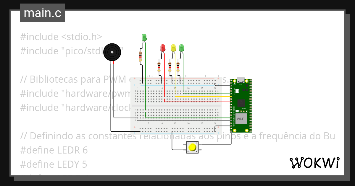 Semaforo para cegos - Wokwi ESP32, STM32, Arduino Simulator