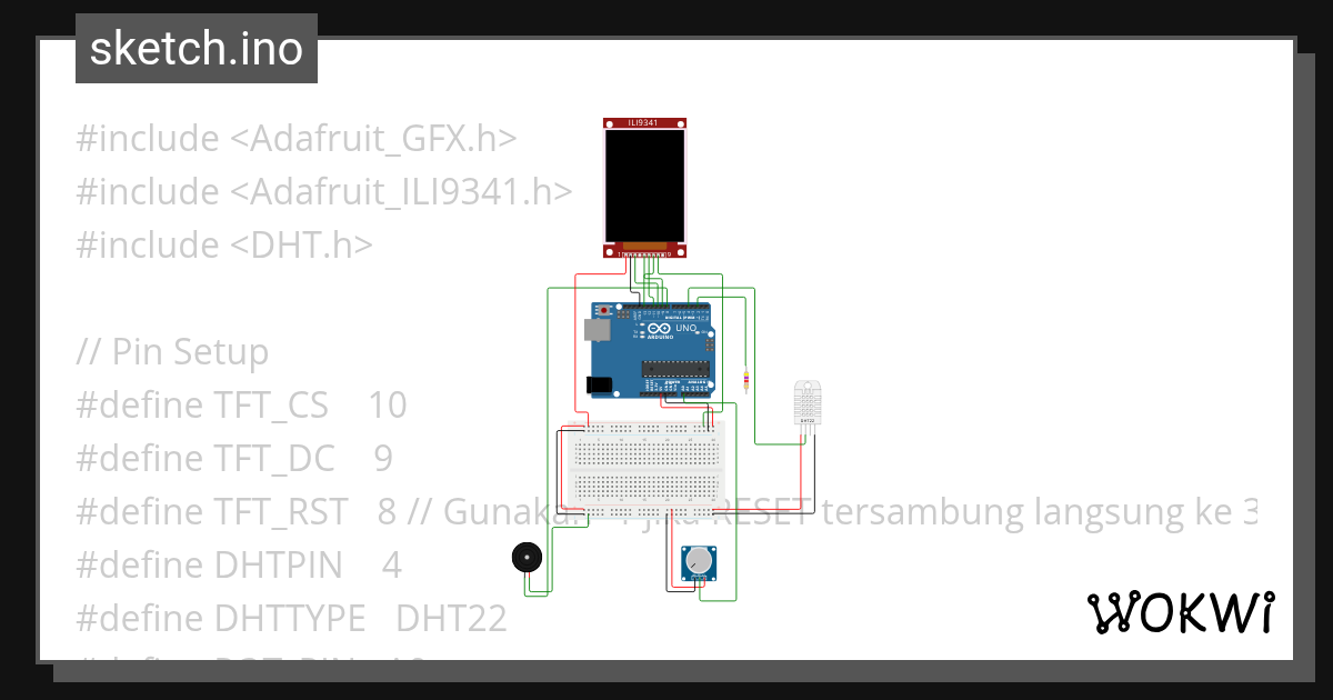 Pemantau Suhu & Humidity 1 - Wokwi ESP32, STM32, Arduino Simulator