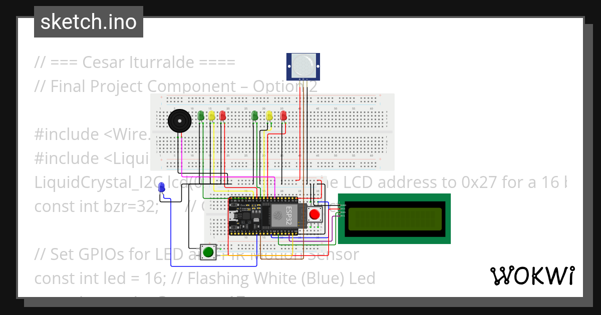 Final Project_Option2_ - Cesar Iturralde - Wokwi ESP32, STM32, Arduino Simulator