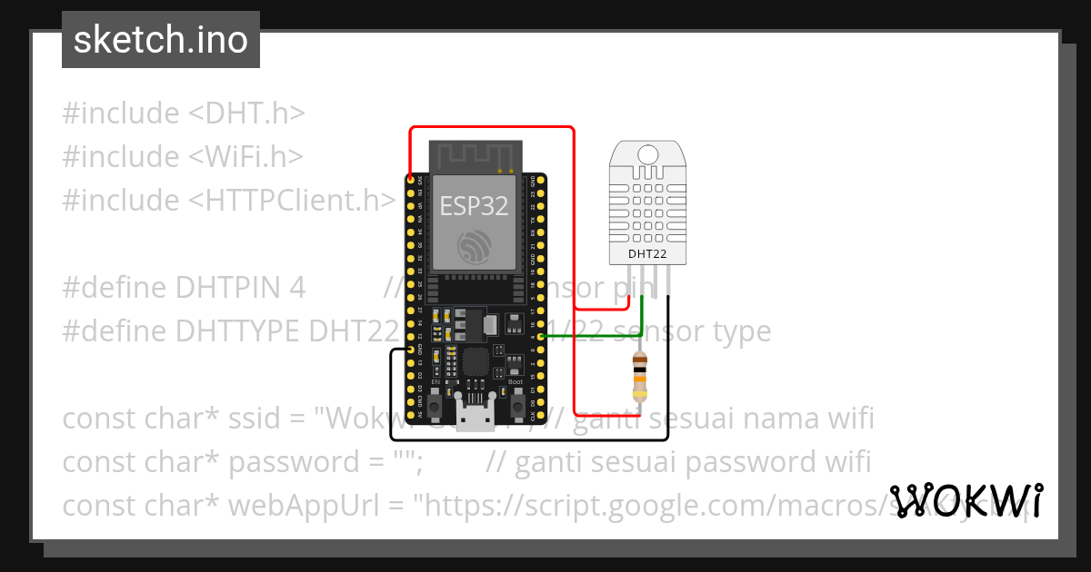 esp32-dht22-google-sheets - Wokwi ESP32, STM32, Arduino Simulator