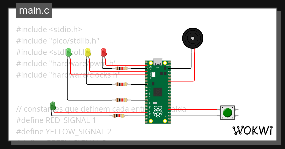 Projeto_sinal_transito - Wokwi ESP32, STM32, Arduino Simulator