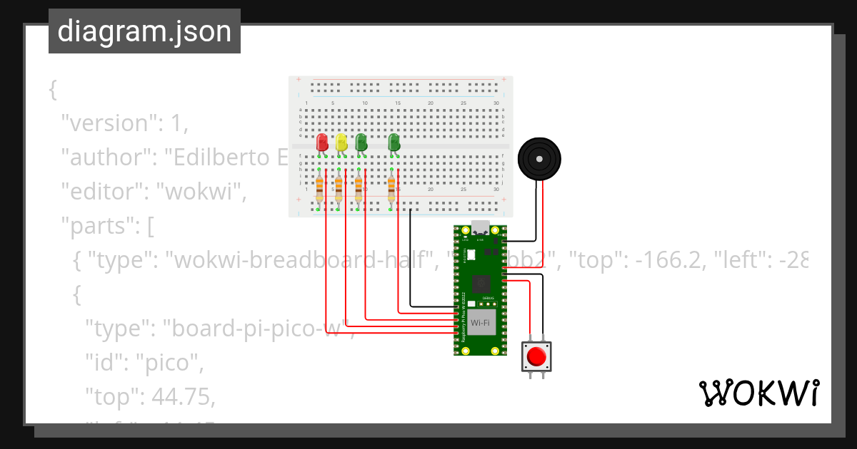 Sinal de Transito completo - Wokwi ESP32, STM32, Arduino Simulator