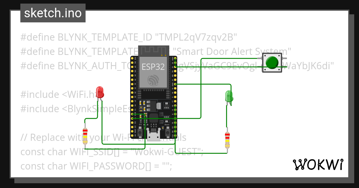 Smart Door Alert System Copy 2 Wokwi Esp32 Stm32 Arduino Simulator 