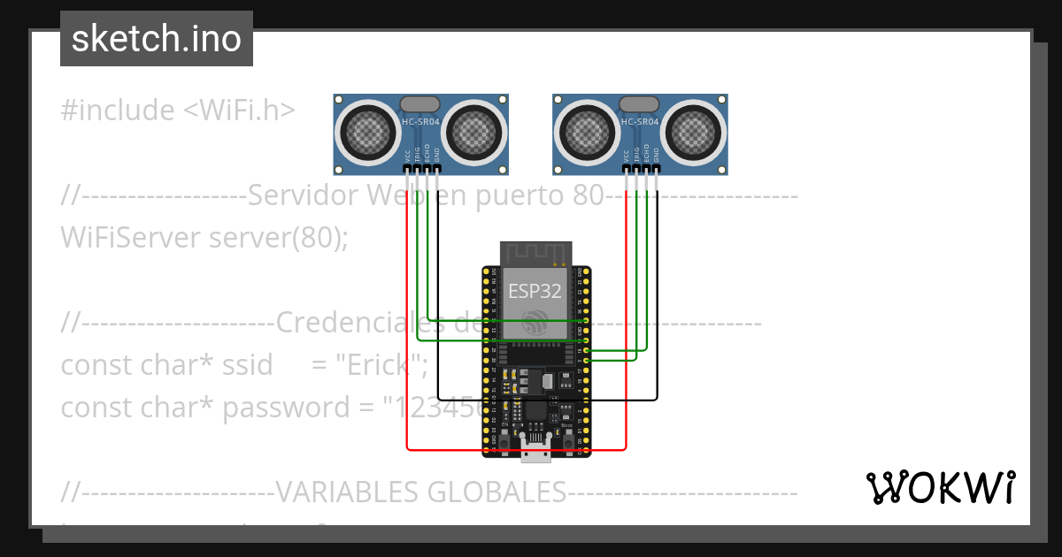 Sensor Ultrasonico con ESP32 - Wokwi ESP32, STM32, Arduino Simulator