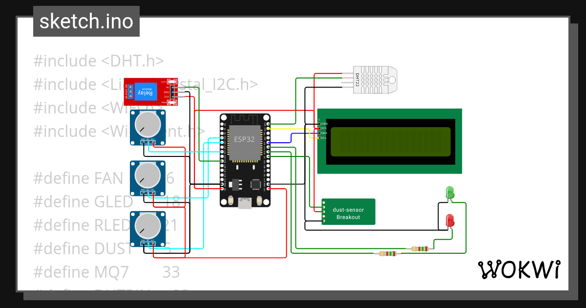 AIR QUALITY System Offline - Wokwi ESP32, STM32, Arduino Simulator