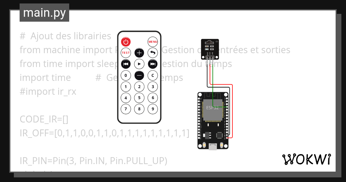 reception IR - Wokwi ESP32, STM32, Arduino Simulator
