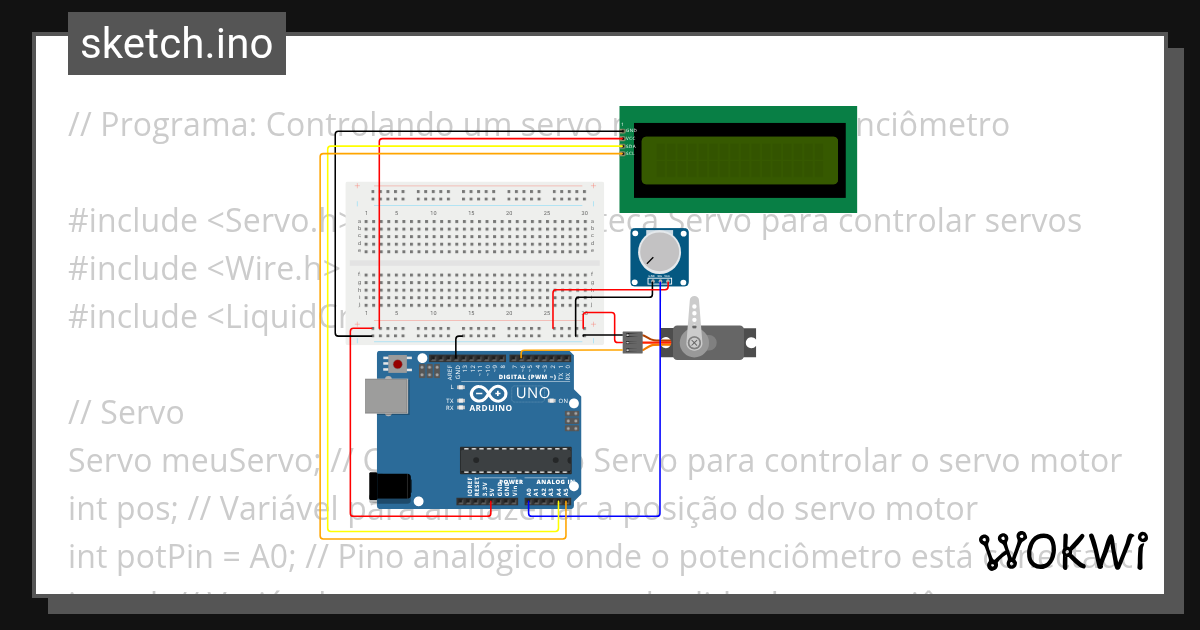 servo_pot_display_I2C - Wokwi ESP32, STM32, Arduino Simulator
