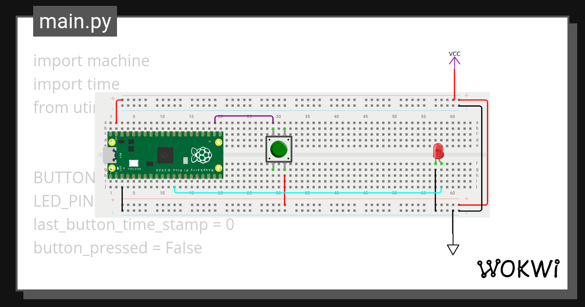 push button bouncing 2 - Wokwi ESP32, STM32, Arduino Simulator
