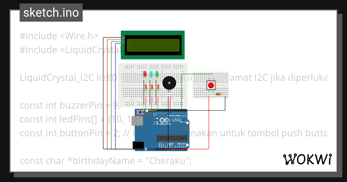 Happy Birthday To you! - Wokwi ESP32, STM32, Arduino Simulator