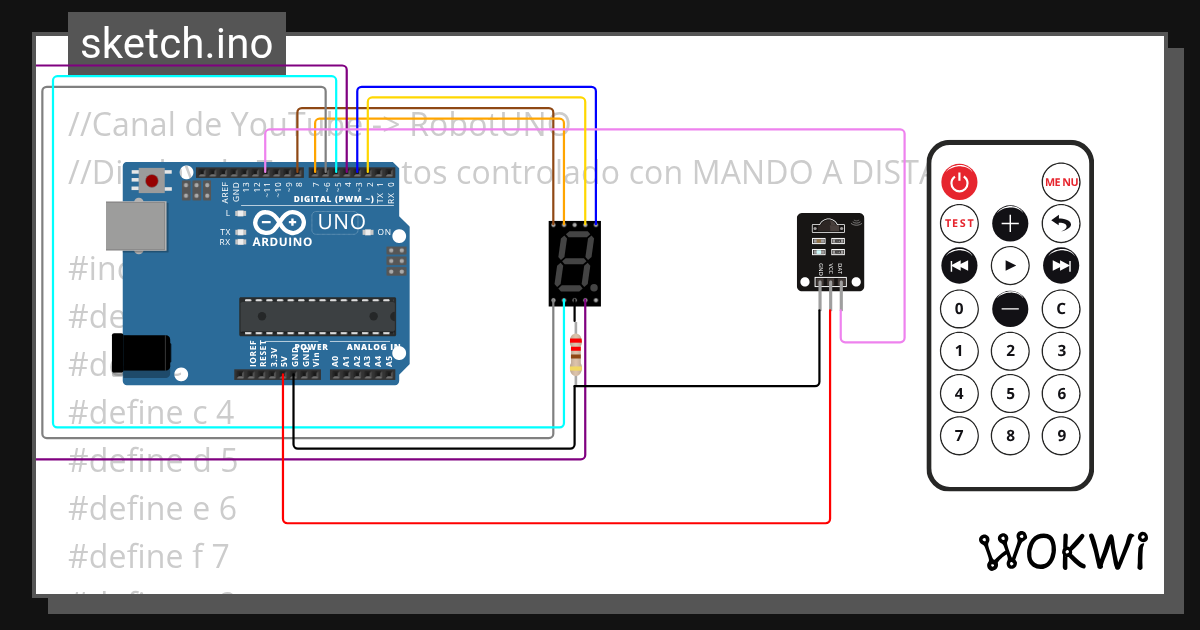 Display 7 Segmentos Con Control Ir Wokwi Esp32 Stm32 Arduino Simulator