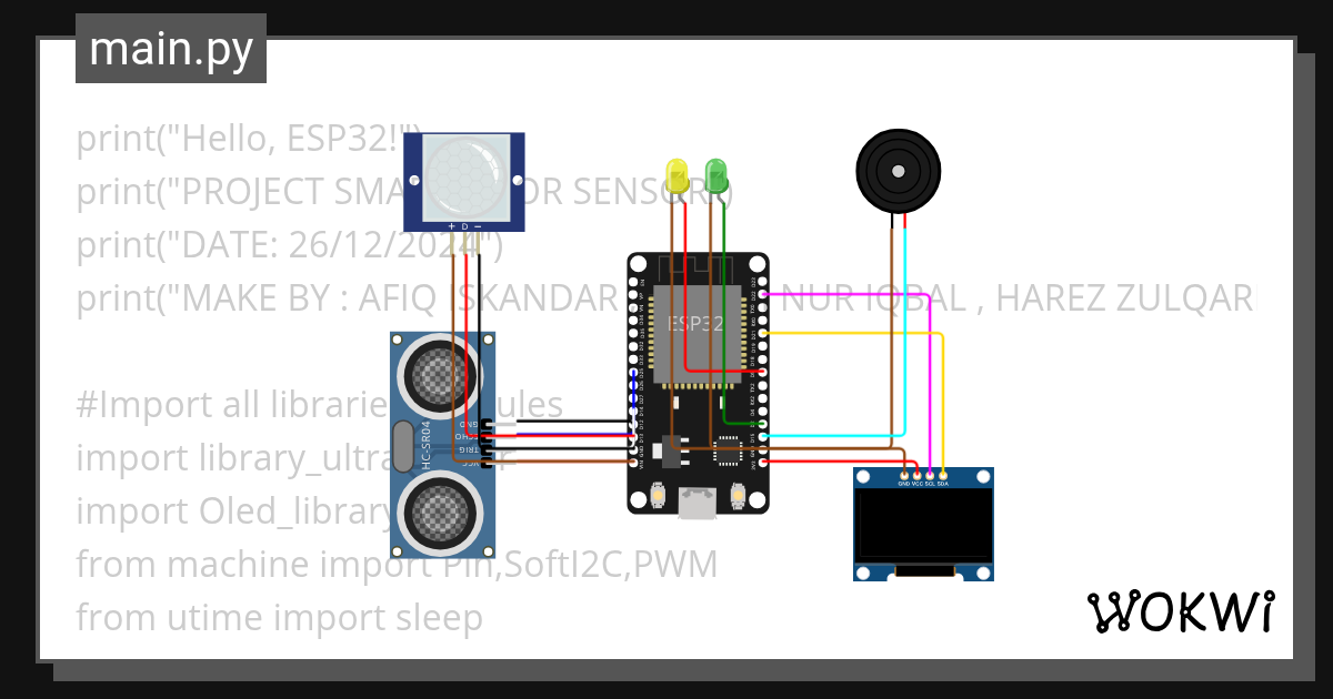 SMART DOOR SENSOR DNET - Wokwi ESP32, STM32, Arduino Simulator