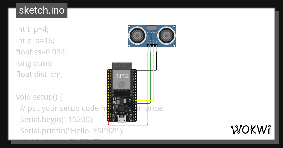 ultrasonic - Wokwi ESP32, STM32, Arduino Simulator