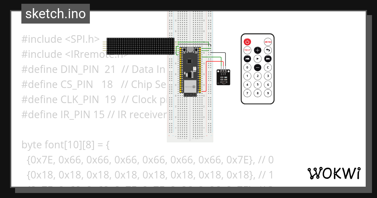 ESP32-LED IR remote - Wokwi ESP32, STM32, Arduino Simulator