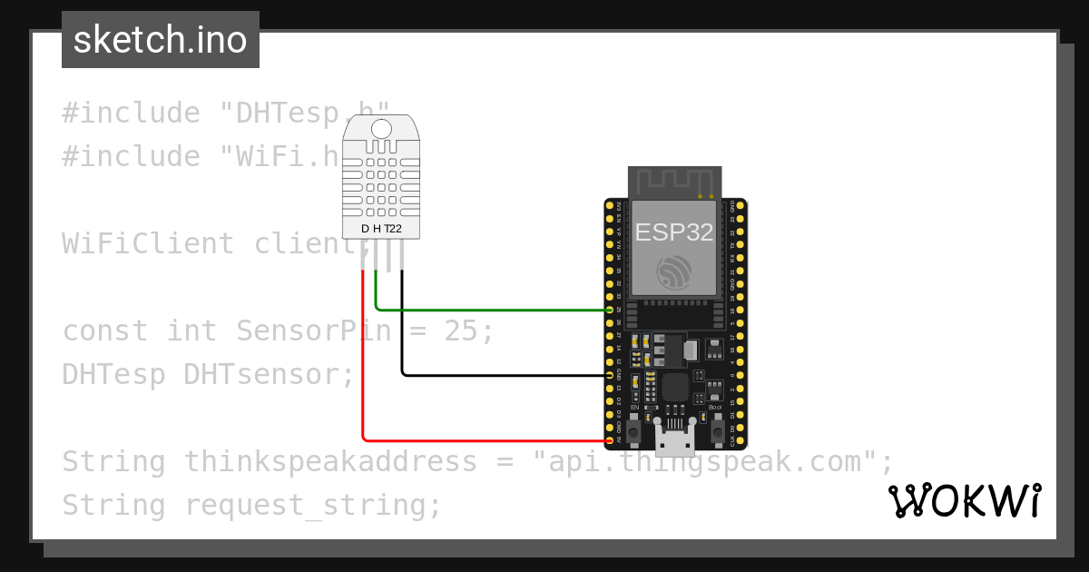 Iot Based Weather Data Using Esp32 Wokwi Esp32 Stm32 Arduino Simulator 0039