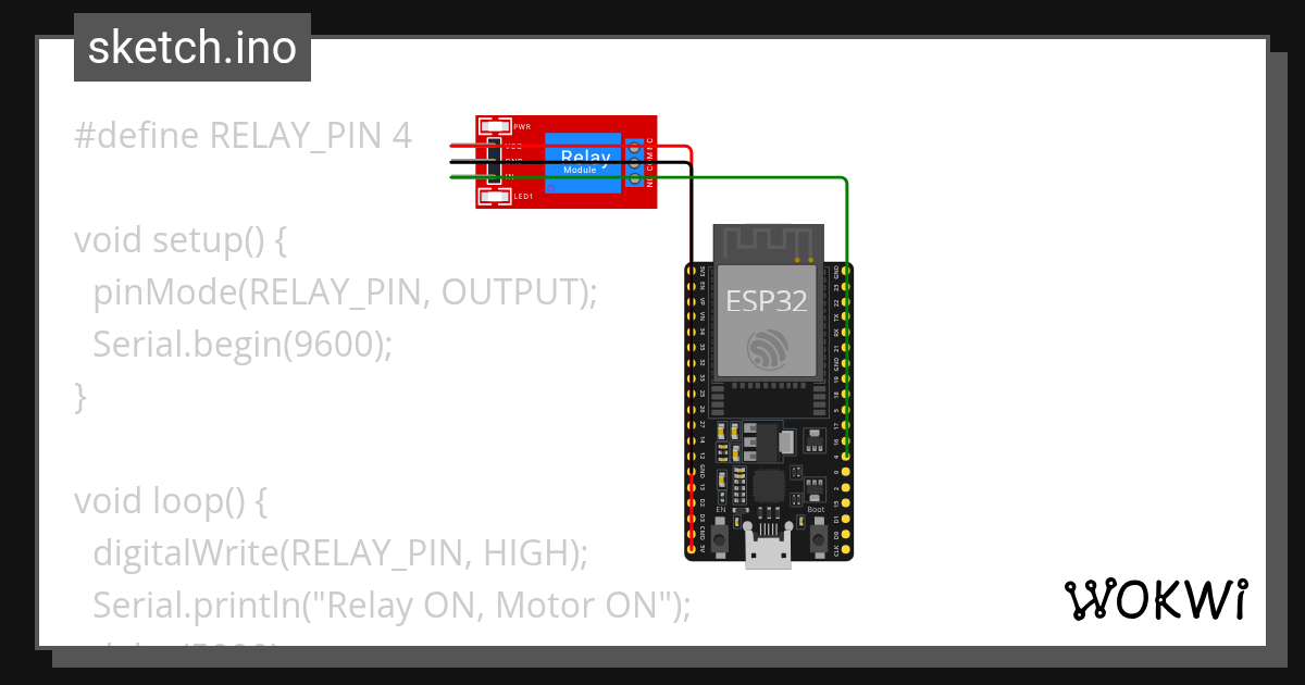 relay - Wokwi ESP32, STM32, Arduino Simulator