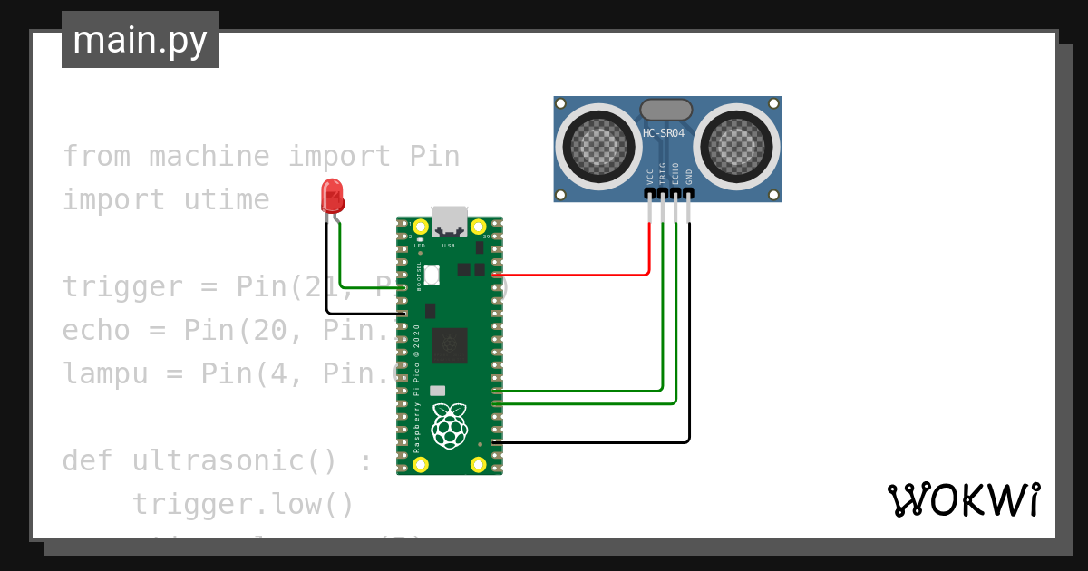Ultrasonic Wokwi Esp32 Stm32 Arduino Simulator 8747