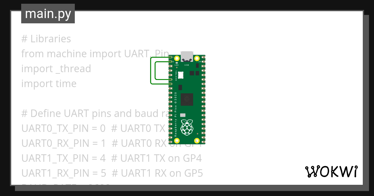 Simple dual core UART - Wokwi ESP32, STM32, Arduino Simulator