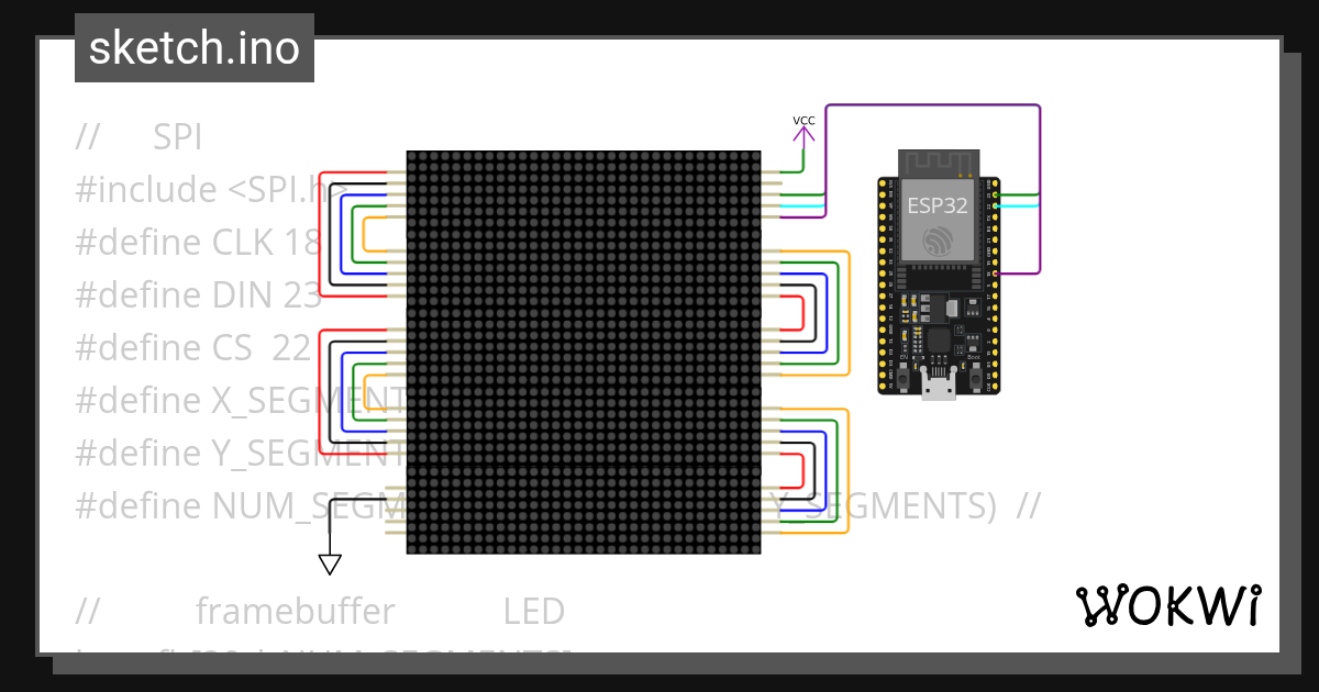 ESP32-WS7219-32X40_matrix - Wokwi ESP32, STM32, Arduino Simulator