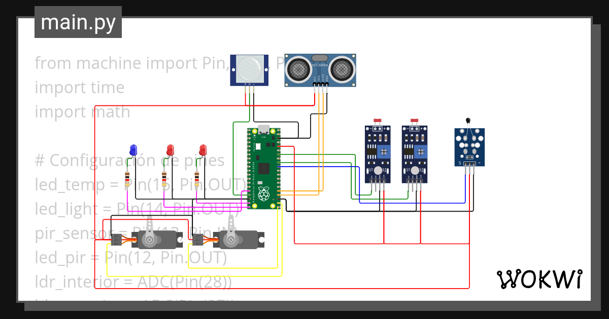 Casa domótica Taller Solemne S13 - Wokwi ESP32, STM32, Arduino Simulator