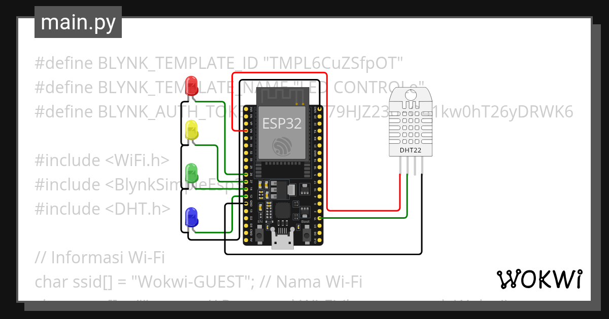 LED CONTROL - Wokwi ESP32, STM32, Arduino Simulator