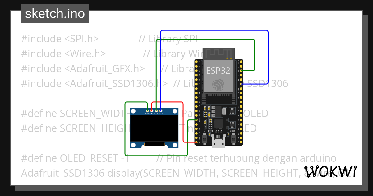 oled ssd1306 - Wokwi ESP32, STM32, Arduino Simulator