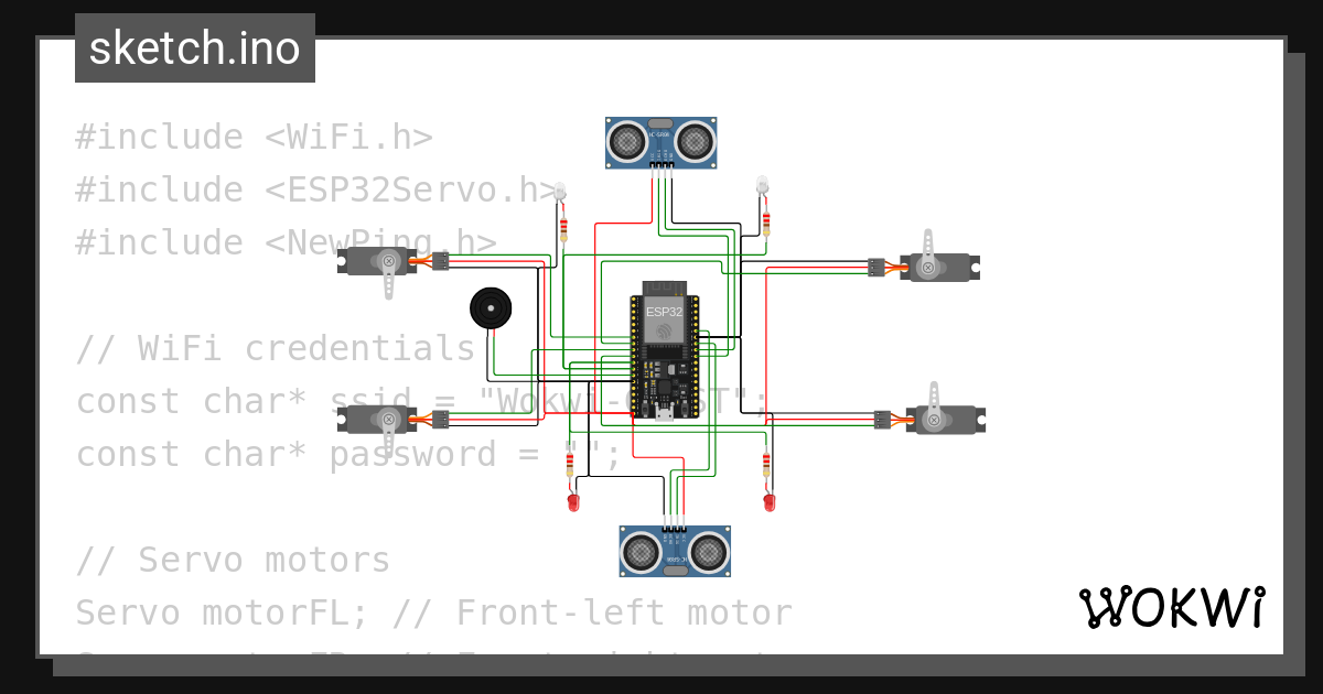 Wifi Control Car Wokwi Esp32 Stm32 Arduino Simulator 9404