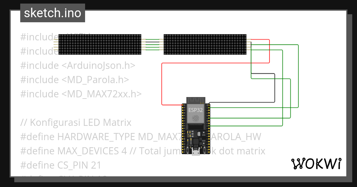 Dot Matrix Wokwi Esp32 Stm32 Arduino Simulator 6489