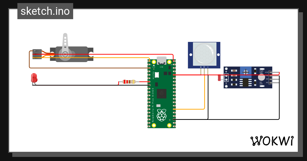 Détection Mouvement Wokwi Esp32 Stm32 Arduino Simulator 3299