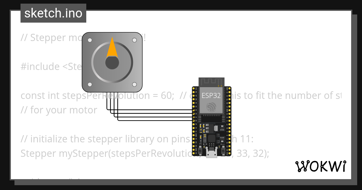 Stepper Motor Wokwi Esp32 Stm32 Arduino Simulator 