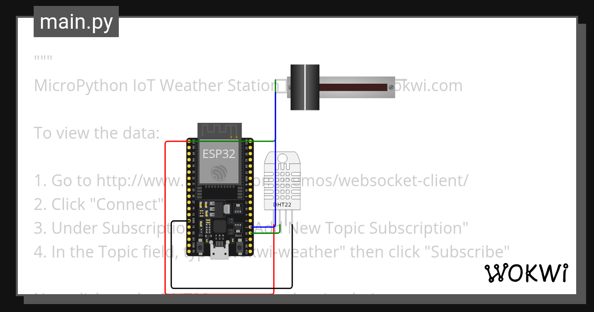 MicroPython MQTT Weather Logger (ESP32) Copy - Wokwi ESP32, STM32, Arduino Simulator