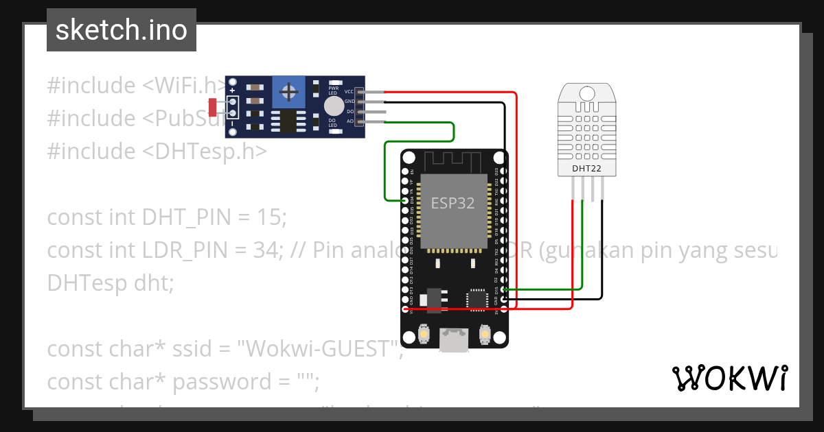 nyoba mqtt DHTT22-LDR ESP - Wokwi ESP32, STM32, Arduino Simulator