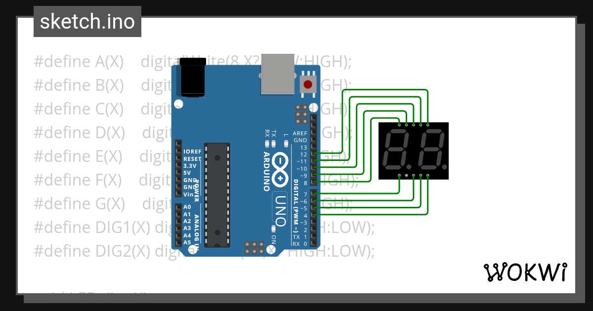 SEV SEG 1 - Wokwi ESP32, STM32, Arduino Simulator